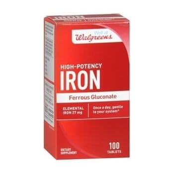 Amazon.com: Walgreens High Potency Iron Ferrous Gluconate 27mg, Tablets ...