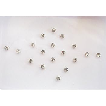 Amazon.com: 32 Silver 1 mm Stick on Stone Fake Nose Studs Stickers ...