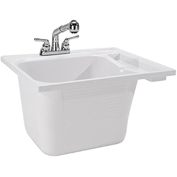 Mustee 17W Utilatub Laundry Tub Wall Mount, 23.5-Inch x 23-Inch, White ...