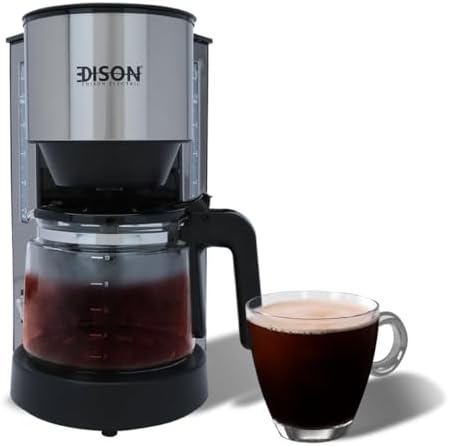 EDISON ELECTRIC Edison Edison Coffee Machine 1.25L Steel Black 870-730W ...