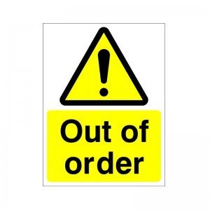 Out Of Order Sign 150mm x 200mm - Self Adhesive: Amazon.co.uk: DIY & Tools