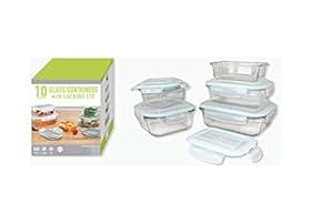 Amazon.com: Gourmet Home Products 10 Piece Glass Container Food Storage ...