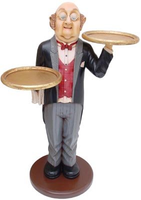Waiter Butler with Two Trays Statue 3FT: Amazon.co.uk: Kitchen & Home