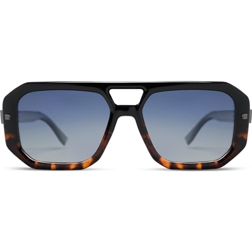 VANLINKER Vintage Square Aviator Sunglasses Womens Mens Classic Retro ...