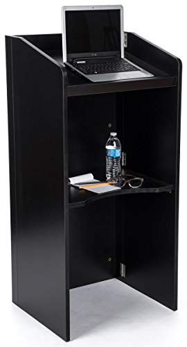Displays2go Portable Lecterns With Folding Design – Black (OLILCTFOLBK ...