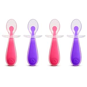 Amazon.com: Munchkin Silicone Trainer Spoons with Choke Guard for Baby ...