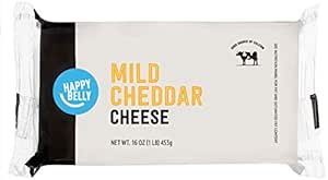 Amazon.com: Amazon Brand - Happy Belly Mild Cheddar Cheese Block, 16 ...
