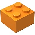 Amazon.com: Orange 2x2 Bricks Bulk, 100 Piece Classic Building Bricks ...