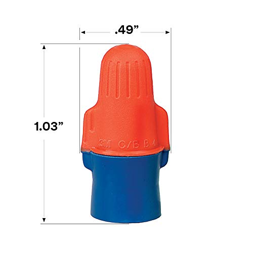 3M Performance Plus Wire Connector, Flexible Steel Spring Connectors, 22-12 AWG, Orange and Blue ...
