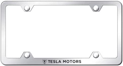 Amazon.com: Tesla Wide Body License Plate Frame - Laser Etched Chrome ...