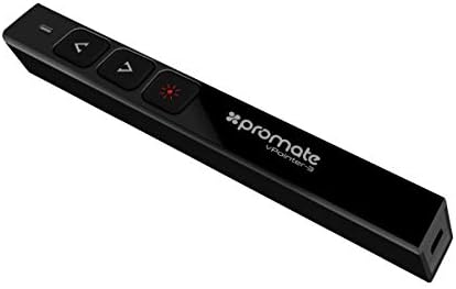 Promate RF Presenter, Wireless Lightweight 2.4Ghz USB PowerPoint Presenter with Red Laser ...