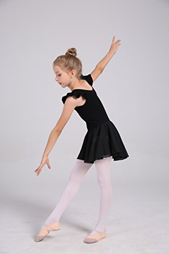 Girls Dance Ballet Leotard with Flying Sleeve Flowy Tutu Skirt Children ...
