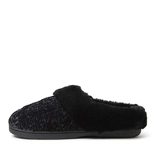 Dearfoams Women's Marled Cable Knit Chenille Clog Slipper Black Large 9 ...