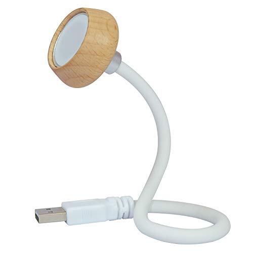 USB Lamp with Flexible Gooseneck,Made of Solid Wood,Portable LED Light ...