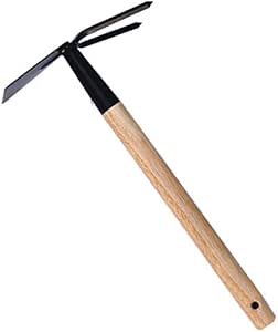 Azada doble con mango, 37 cm, 3 dientes, azada pequeña azada ...