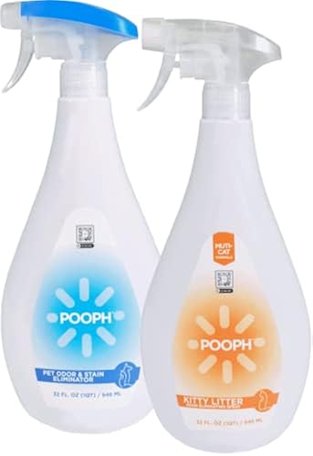 Pooph Pet Odor Eliminator & Pooph Kitty Litter Box Deodorizer - 2-32oz ...