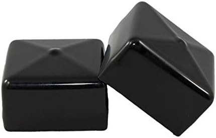 Prescott Plastics 2 Inch Square Black Vinyl End Cap, Flexible Pipe Post ...