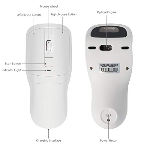 THARO New Wireless Mouse Barcode Scanner, 2-in-1 Design 2D Handheld ...