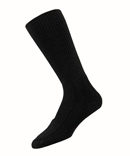 Thorlos Unisex WLST Steel Toe Thick Padded Crew Sock, Black, Medium ...