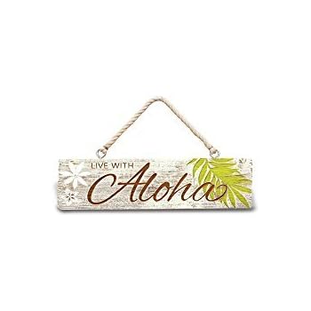 Amazon.com: Live with Aloha Hanging Sign: Home & Kitchen