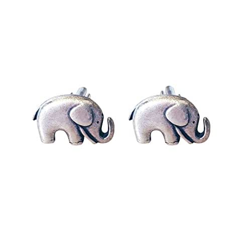 Amazon.com: Silver Elephant Cufflinks, White Gold Plated Cufflinks ...