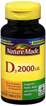Nature Made Vitamin D3 2000 IU Tablets 100 ea (Pack of 2) for sale ...
