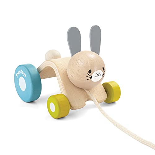 PlanToys Hopping Rabbit Pull Toy - Sustainably Made from Rubberwood ...
