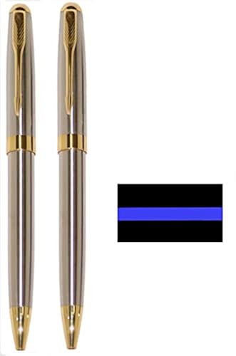Stainless Steel and Gold Police Detective Pen | Police Gift | Executive ...