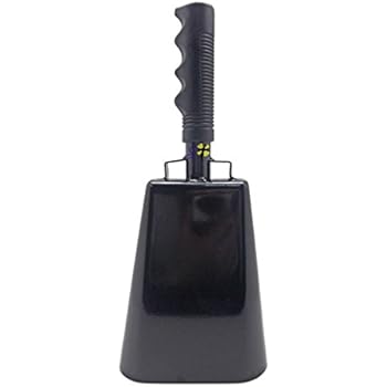Amazon.com: 11.2 inch Black Bell Black Handle Cowbell with Stick Grip ...