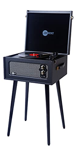 Arkrocket 3-Speed Bluetooth Record Player Retro Turntable With Built-in Speakers And Removable ...