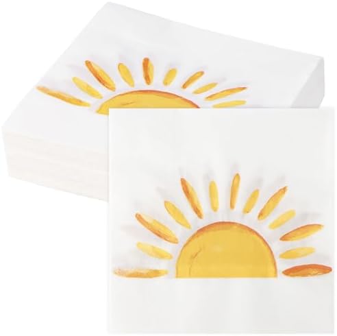 60 Pcs Boho Sun Napkins First Trip Around The Sun Napkin Disposable ...