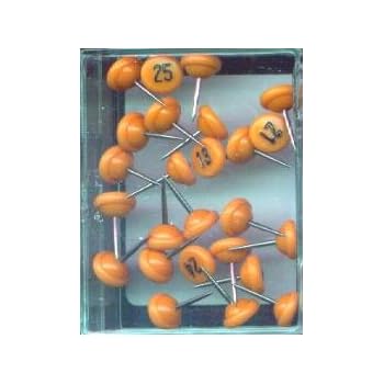Amazon.com : Orange Numbered Map Pins 1-100 : Tacks And Pushpins ...