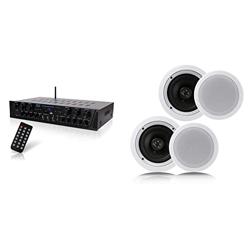 Pyle Wireless Home Audio Amplifier System & Pair 6.5” Flush Mount in ...