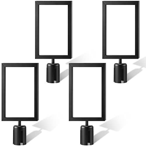 4 Pieces Stanchion Sign Holder Double Sided Sign Frame with Cover ...