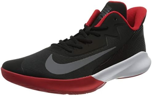 NIKE Men's Precision Iv Basketball Shoe, Black Dark Grey University Red ...