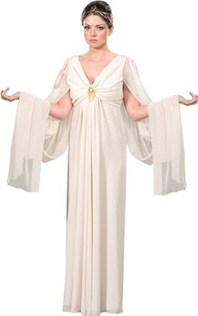 Amazon.com: Women's Beige Roman Goddess Gown Theater Costume Small ...
