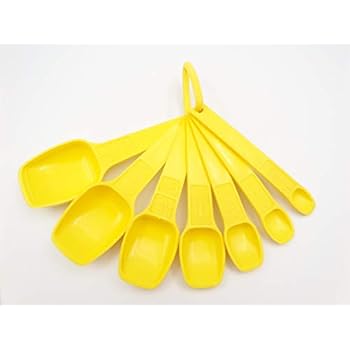 Amazon.com: Tupperware Measuring Spoons with Ring Holder Yellow: Butter ...