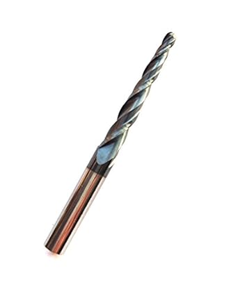 8mm Tungsten Solid Carbide Tapered Ball Nose End Mill taper and cone ...