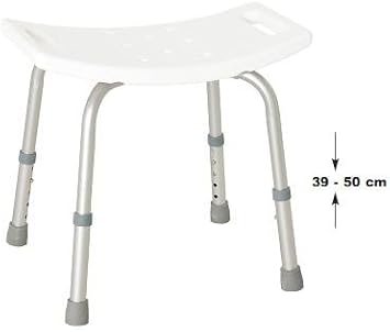 White Plastic and Aluminium Extendable Shower / Bathroom Stool: Amazon ...