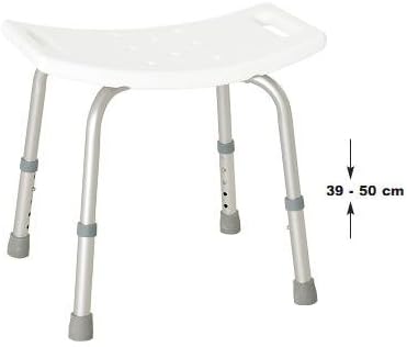 White Plastic and Aluminium Extendable Shower / Bathroom Stool: Amazon ...