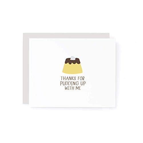Amazon.com: Thank You for Pudding Up With Me Set of 6 Cards : Handmade ...