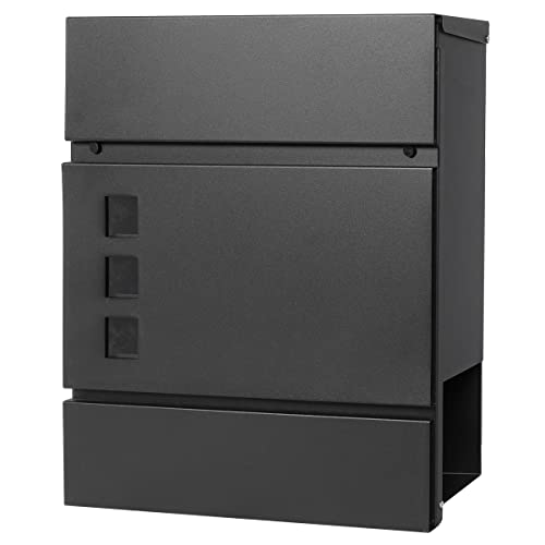 Decaller Metal Wall Mounted Mailboxes with Key Lock, Large Mail Box ...