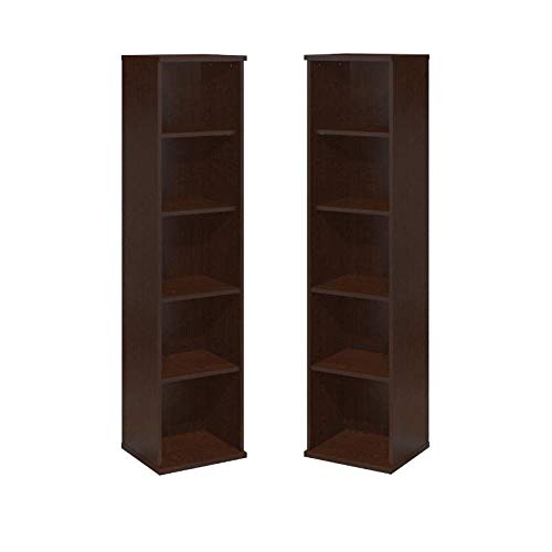 Amazon.com: (Set of 2) 5 Shelf Bookcase in Mocha Cherry: Home & Kitchen