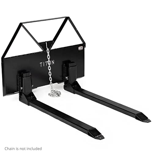 Titan Attachments Pin-On Pallet Fork Frame Attachment, 46" Hefty Fork ...