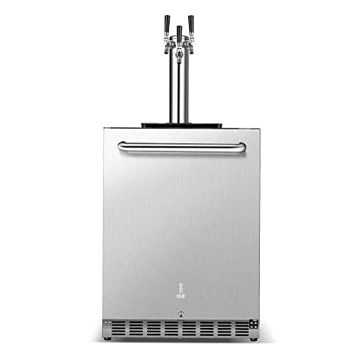 ICEJUNGLE 3 Taps Kegerator, Built-in Stainless Steel Kegerator Beer ...