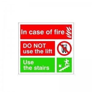 In Case Of Fire Do Not Use The Lift Sign 150mm x 150mm - Self Adhesive ...