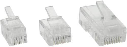 InLine 72010 Modular Connectors 4P4C RJ10 for Crimping Onto Flat Cables ...