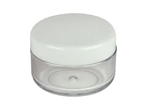 Amazon.com : 50 New Empty Cosmetic Storage Containers White Cap Clear ...