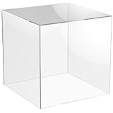 5 sided Clear Acrylic Perspex Box Cube Display Case with Acrylic Base ...