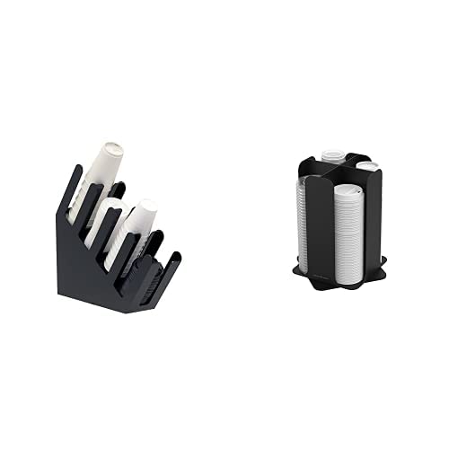 Mind Reader Fancy Cup and Lid Holder, 4 Compartment, Acrylic Black ...